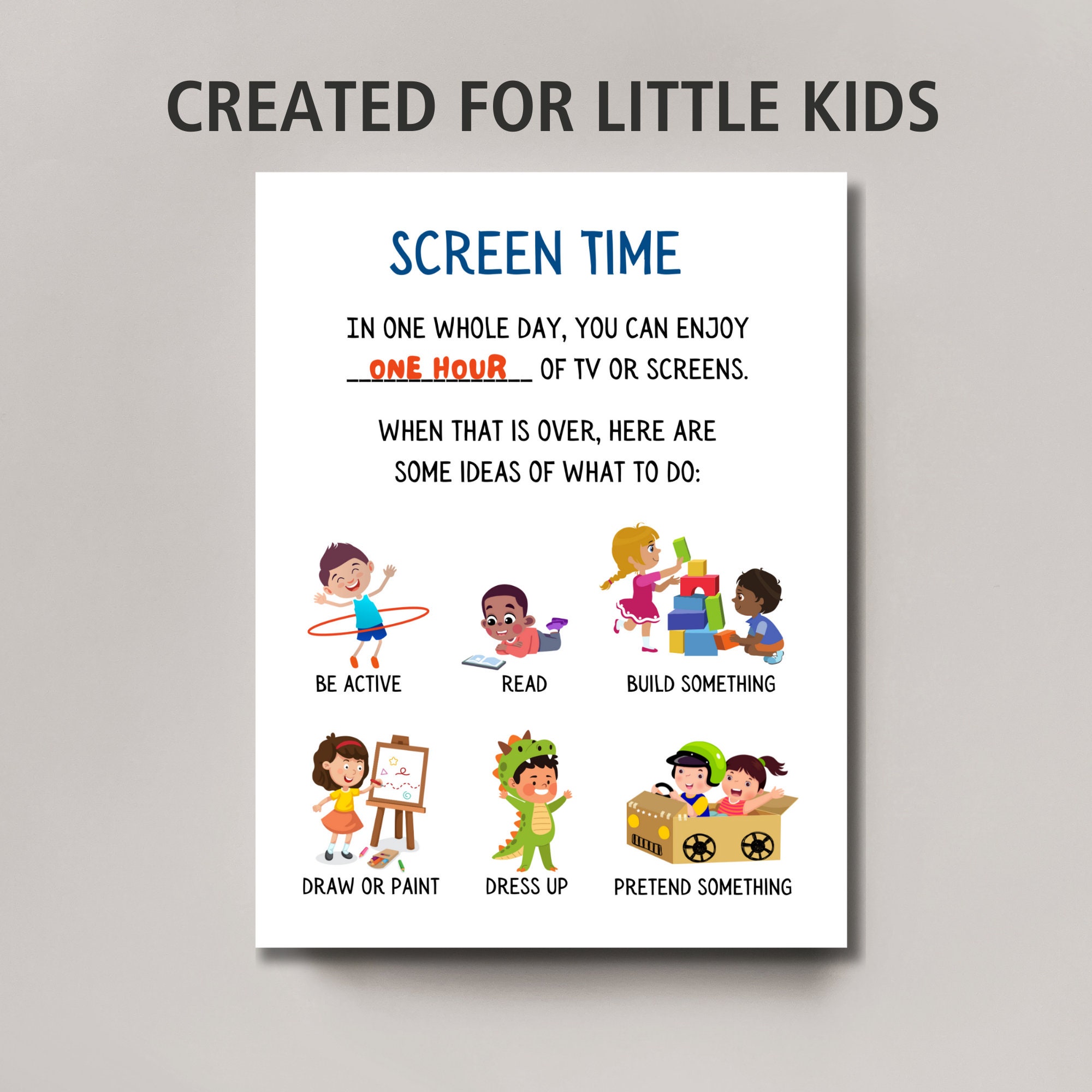 Screen Time House Rules for Kids | Rules for Toddlers & Preschoolers ...