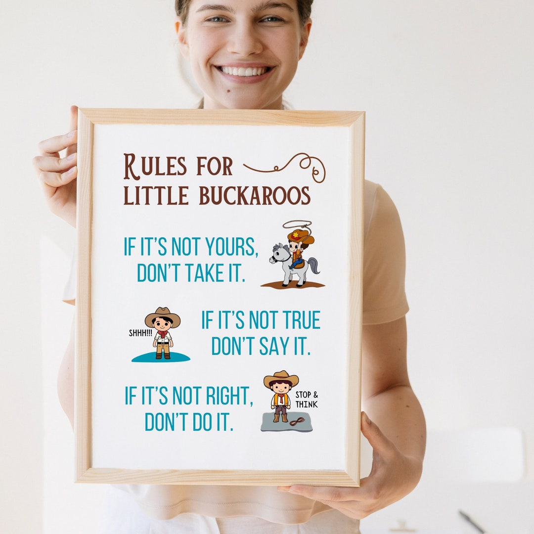 Cowboy Rules Print: Little Buckaroos, Kids' Morality Guide (PDF) - Etsy