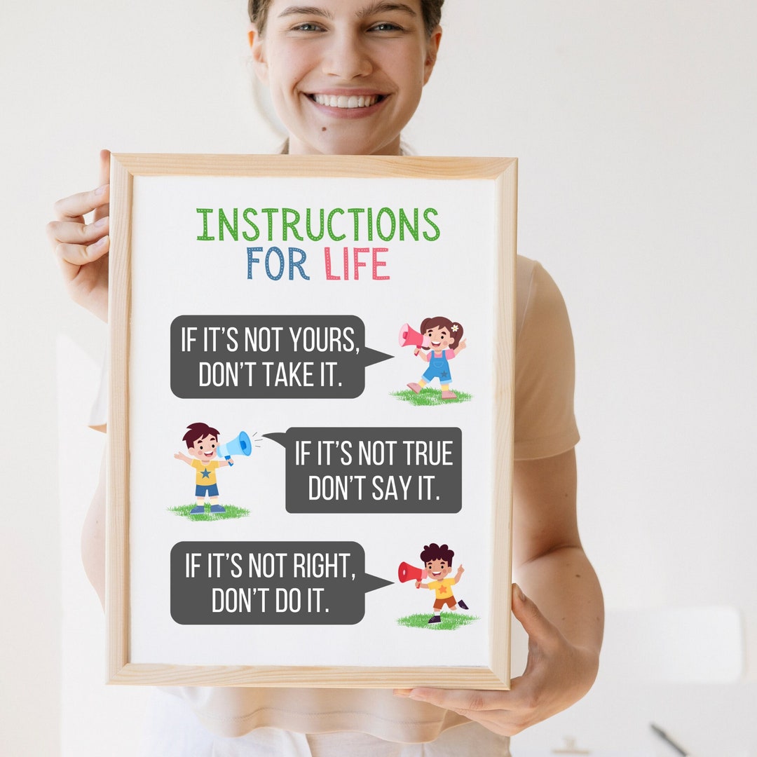 Instructions for Life | Printable House Rules for Kids | Family Rules ...