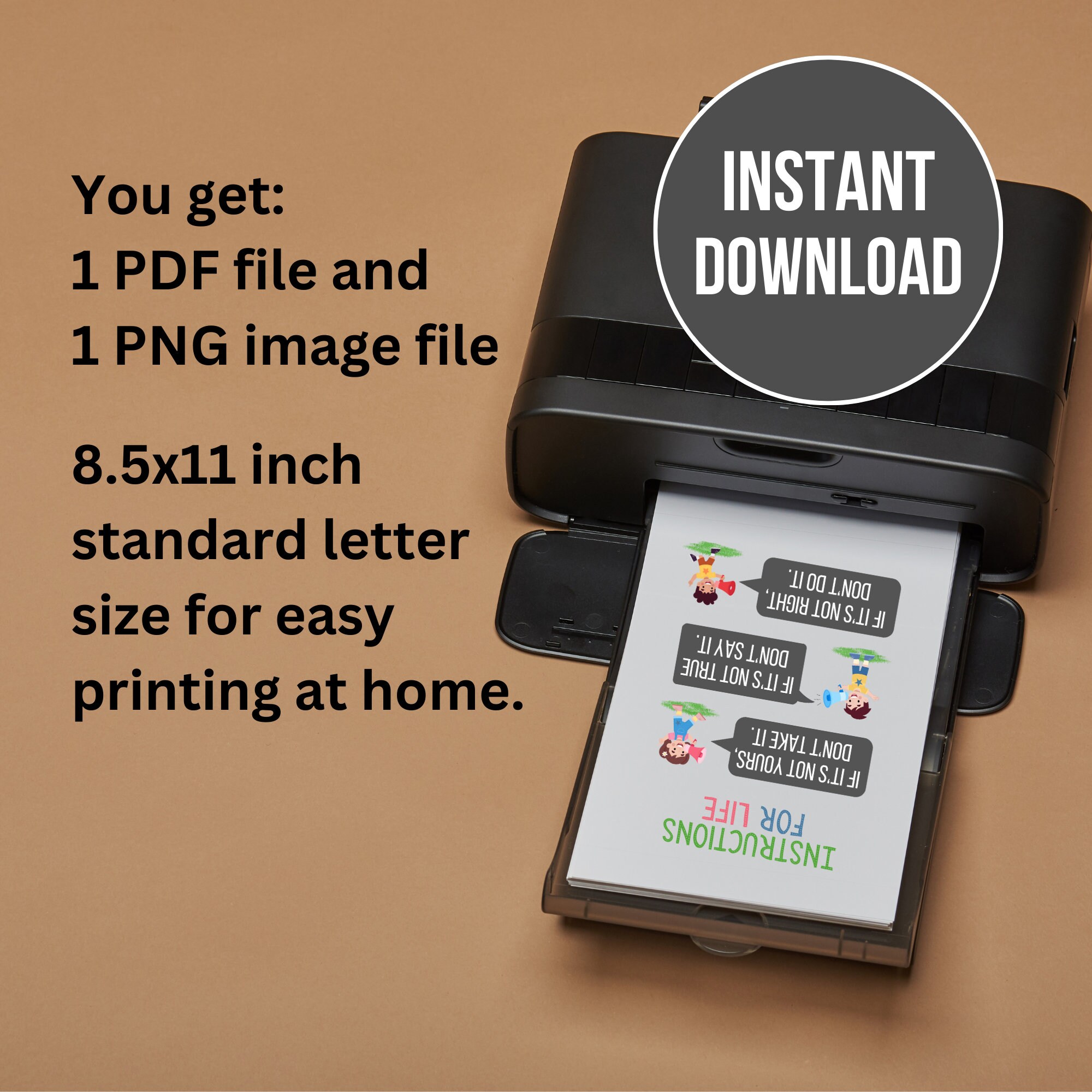 Instructions for Life Printable House Rules for Kids Family Rules Sign ...