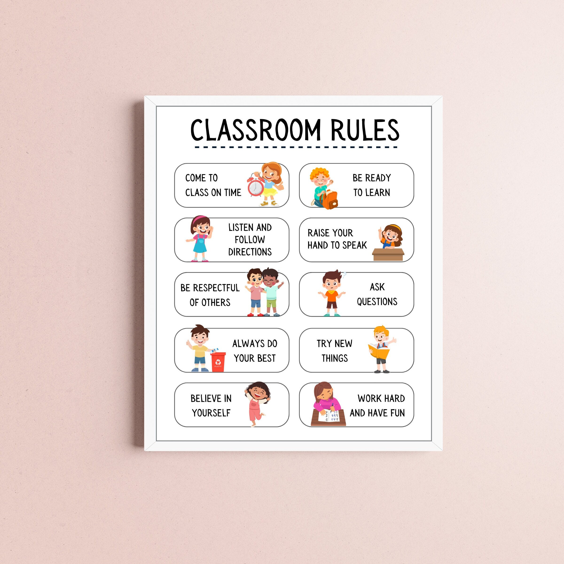 Printable Kindergarten Classroom Rules Laminated Classroom Rules