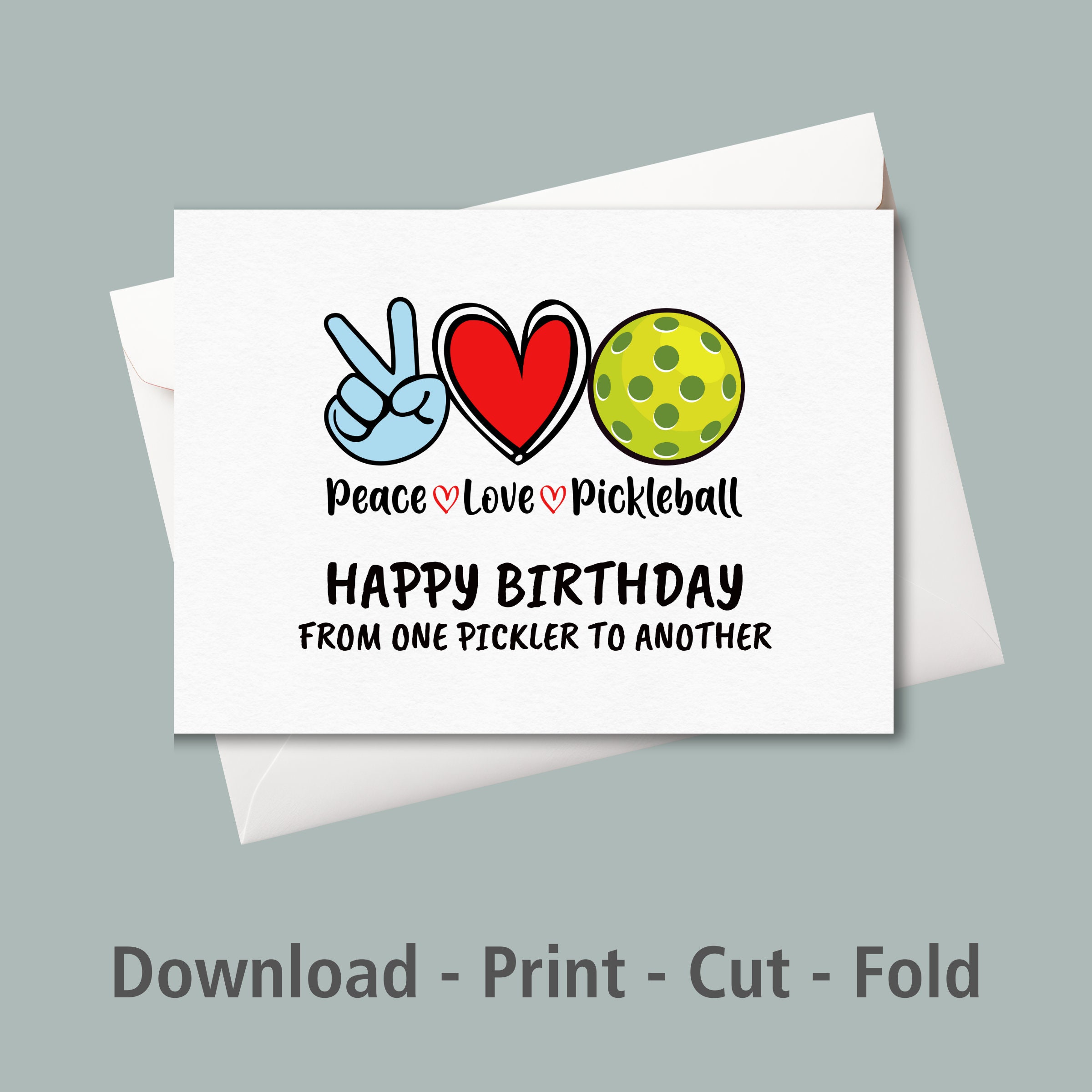 Printable Pickleball Birthday Card | Happy Birthday Card | Downloadable ...