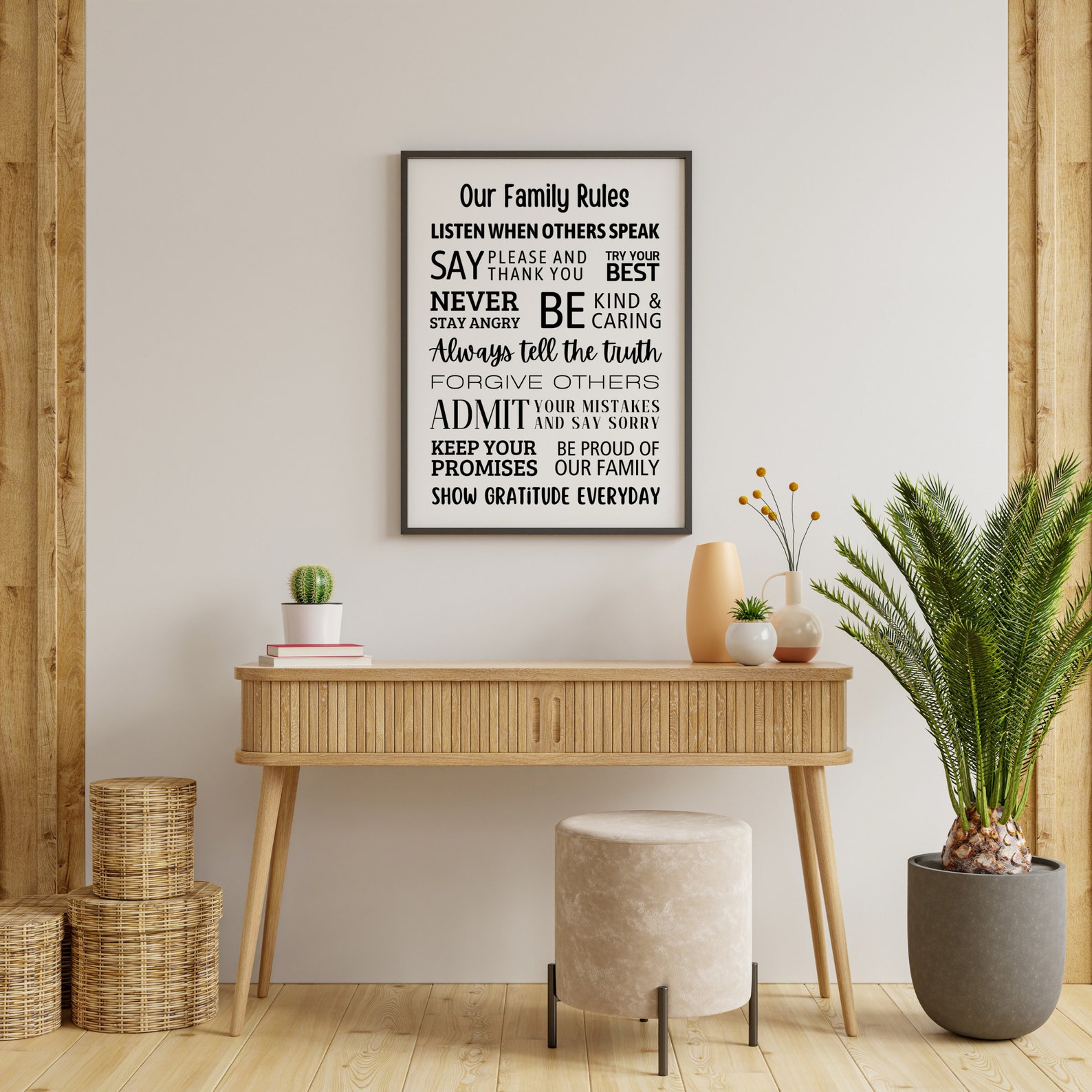 Modern Family Rules Wall Art House Rules for Kids Home Rules Poster ...
