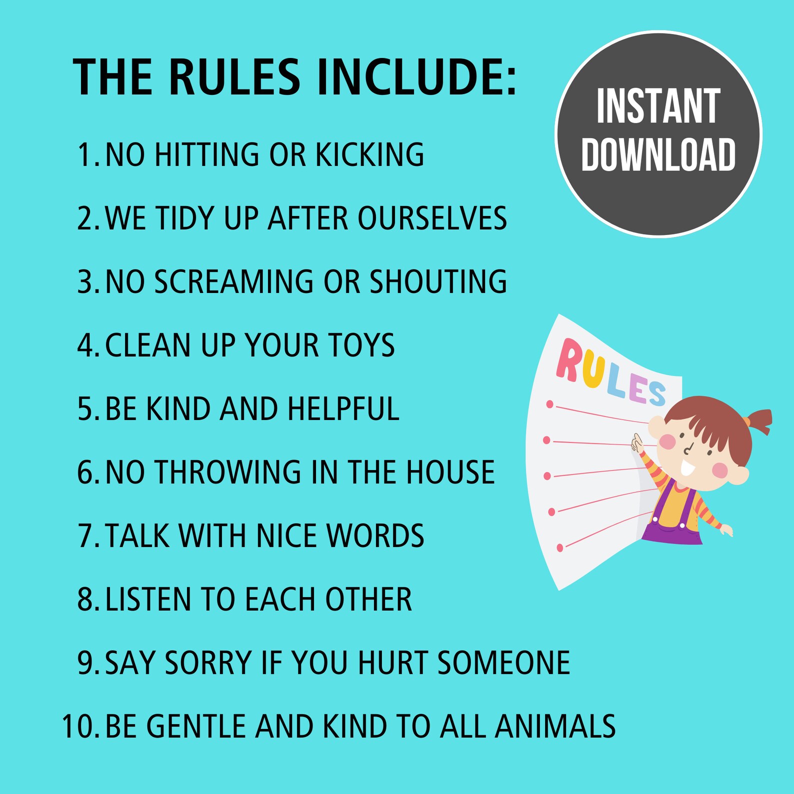 House Rules for Kids | Family House Rules | Easy-to-understand With ...