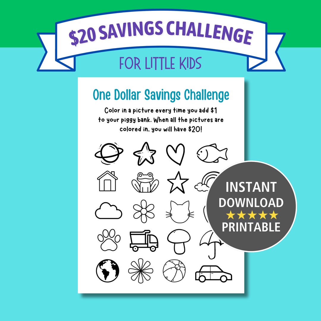Kids Savings Challenge | Savings Tracker for Kids | Financial Planner ...