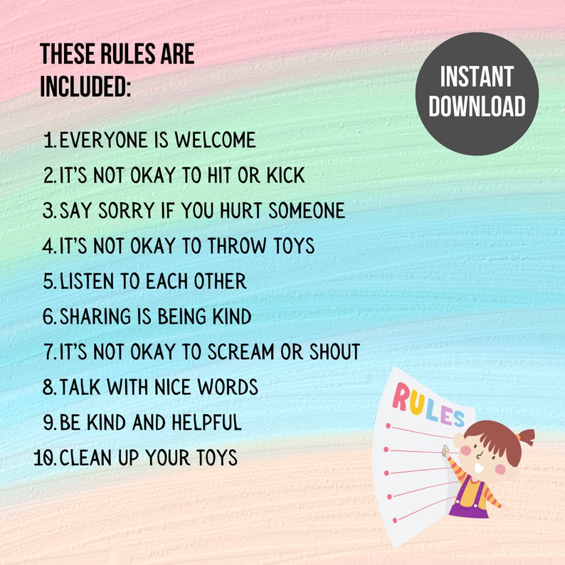 Playroom Rules Poster: Minimalist Kids Decor (digital Download) - Etsy