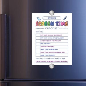 Editable Screen Time Rules for Kids | Personalized Name Printable ...