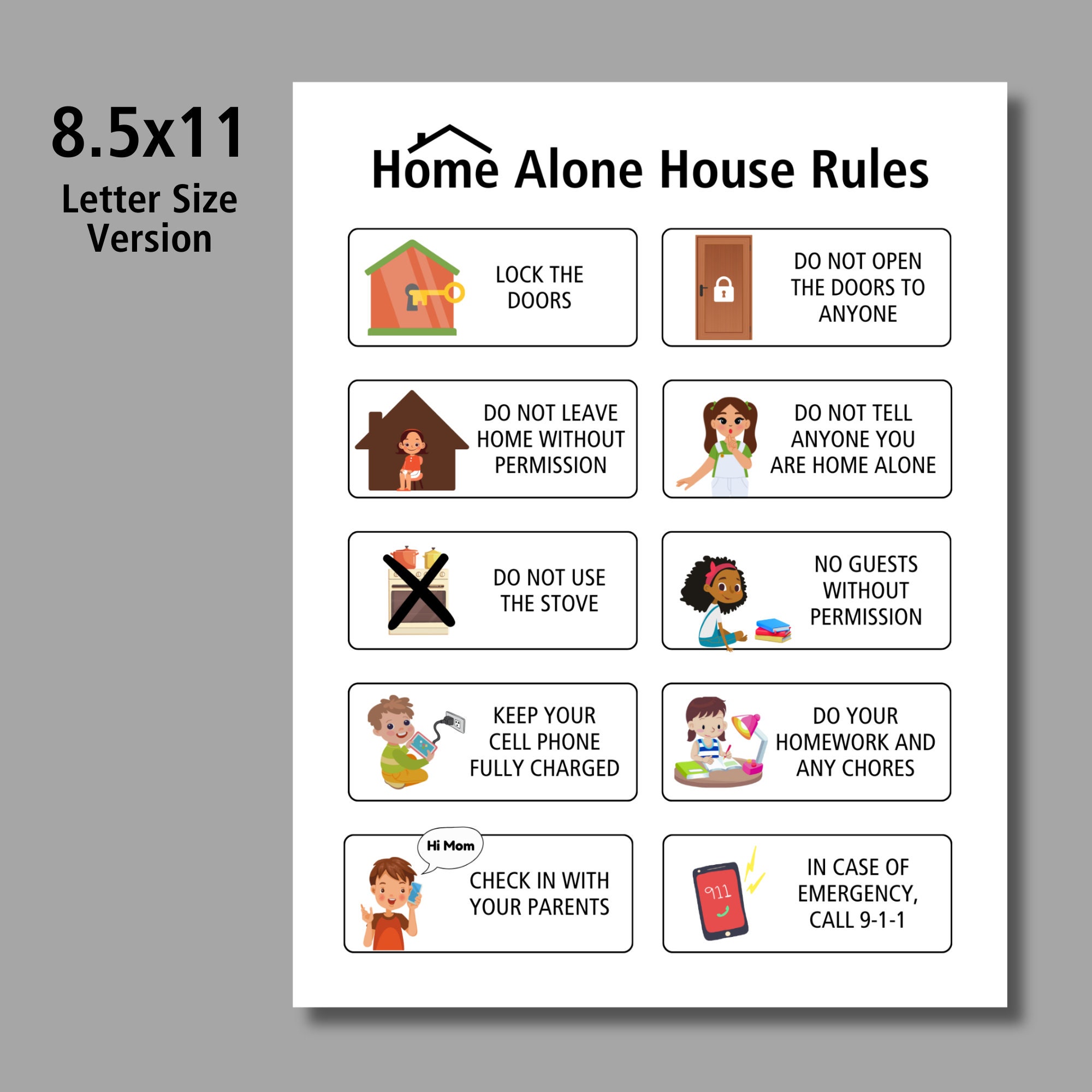 Home Alone House Rules for Kids | Family Rules for Kids Staying Home ...