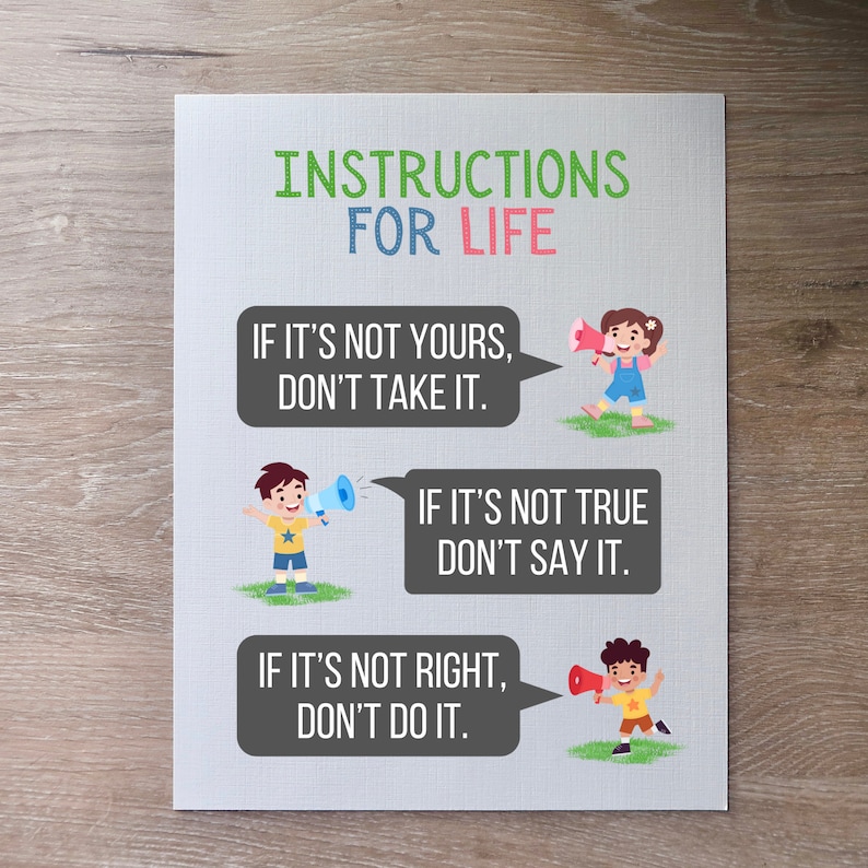 Instructions for Life | Printable House Rules for Kids | Family Rules ...