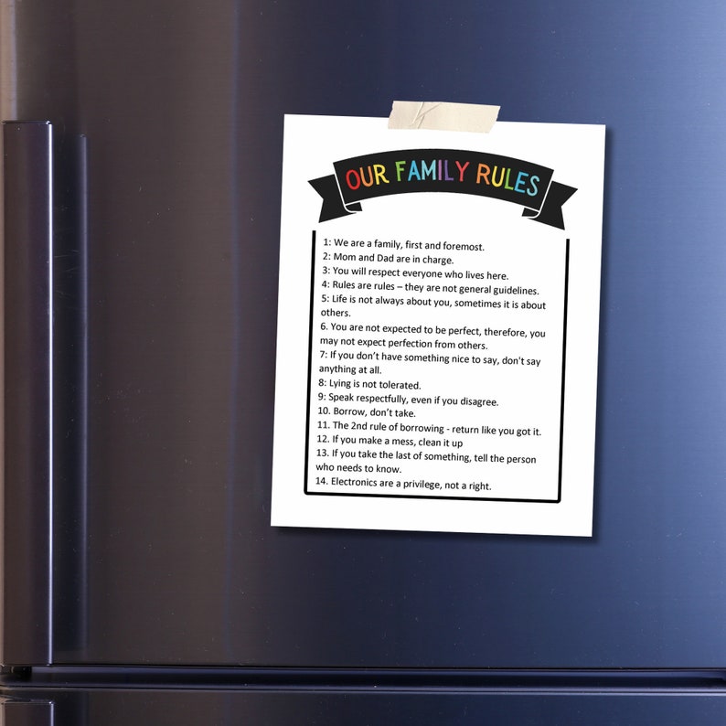 House Rules for Kids Fillable Printable Template Our Family Rules ...