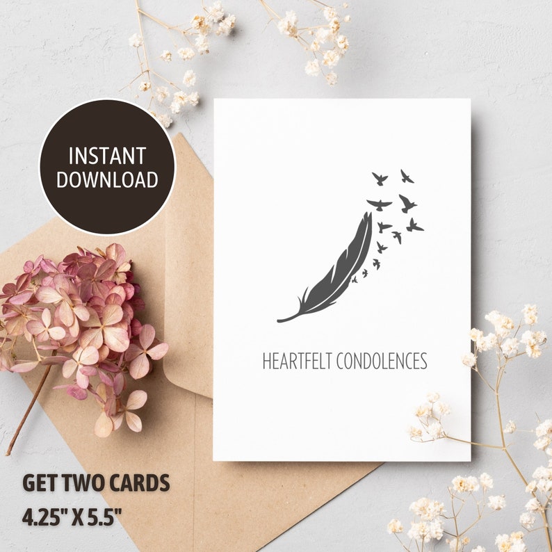 Sympathy Card Printable Condolence Card Instant Download Grief and Loss ...