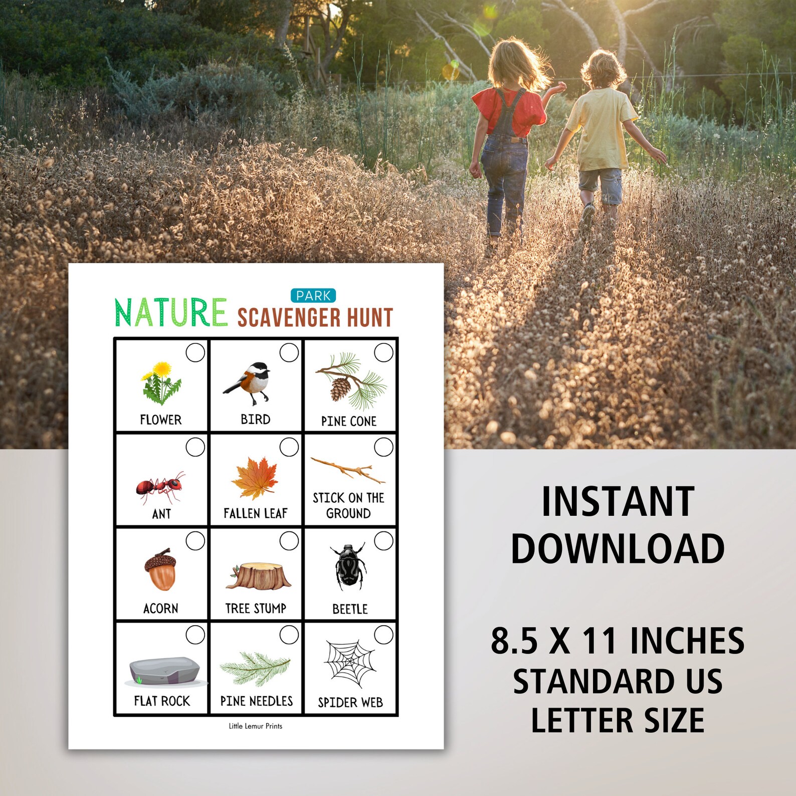 Scavenger Hunt for Kids - Park Adventure | Printable Outdoor Activity ...