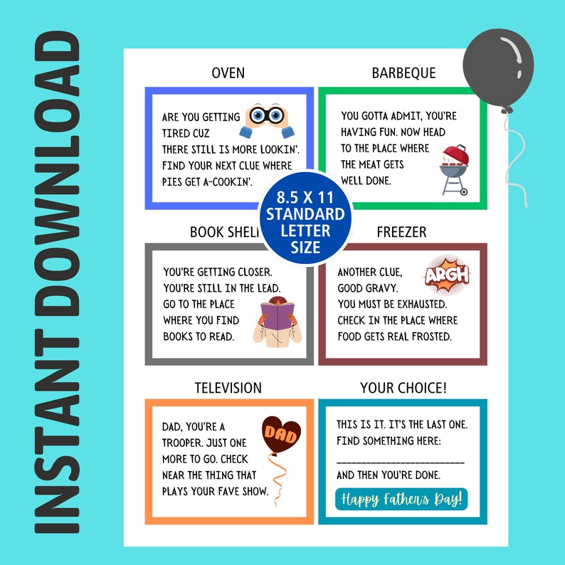 Father's Day Scavenger Hunt | Printable Father's Day Treasure Hunt ...