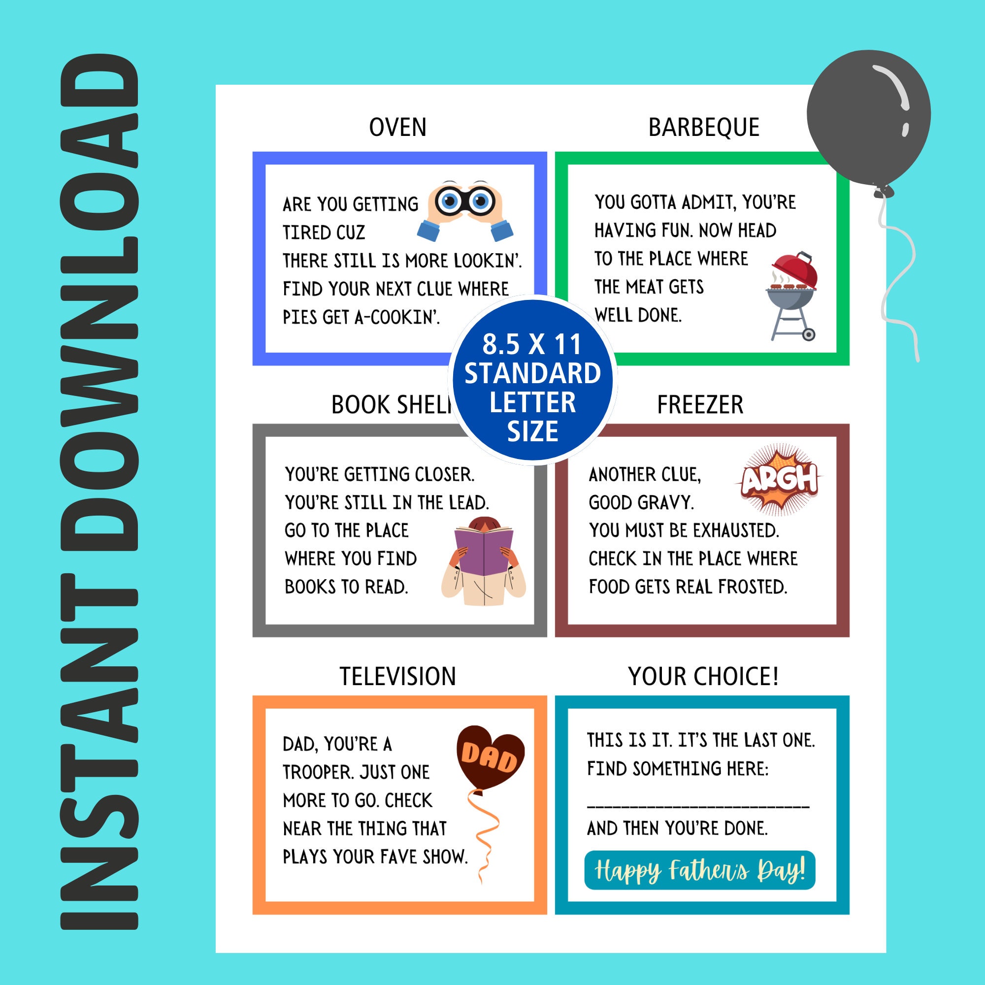 Father's Day Scavenger Hunt | Printable Father's Day Treasure Hunt ...