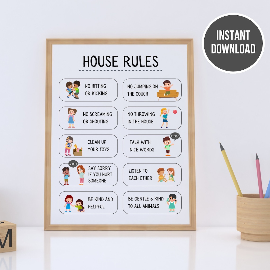 Family Rules for Kids | House Rules for Children| Easy-to-understand ...