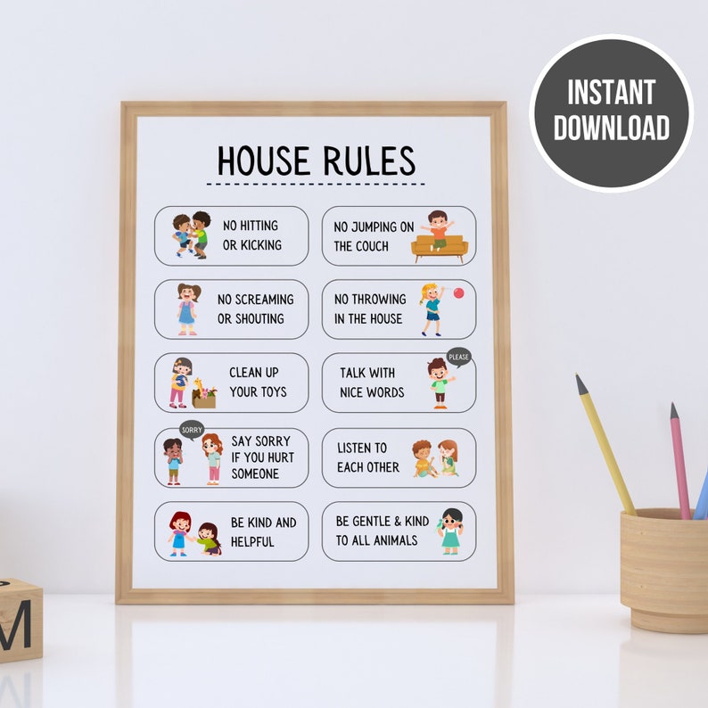 Family Rules for Kids | House Rules for Children| Easy-to-understand ...