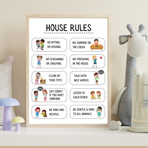 House Rules for Kids Family House Rules Easy-to-understand With ...