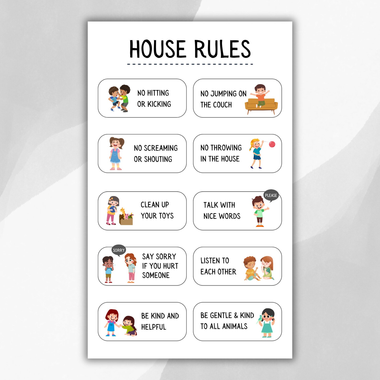 House Rules for Kids | Family House Rules | Easy-to-understand With ...
