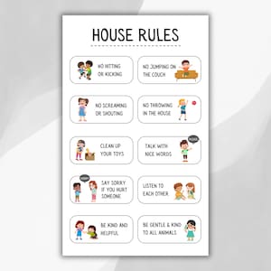 House Rules for Kids | Family House Rules | Easy-to-understand With ...