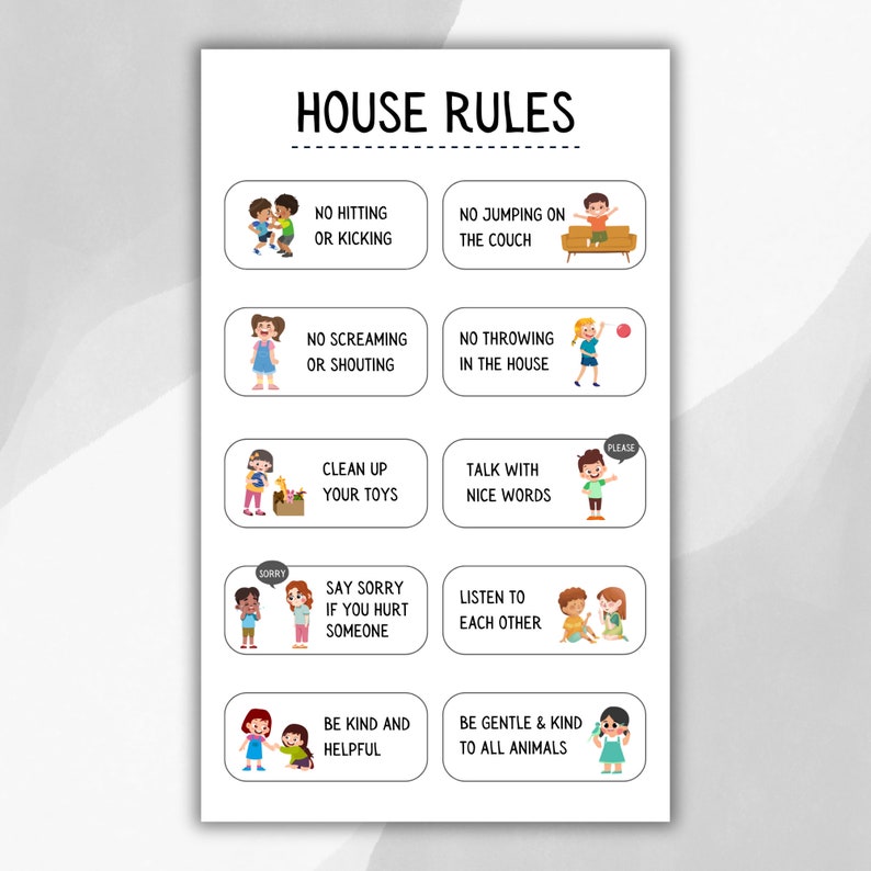 House Rules for Kids | Family House Rules | Easy-to-understand With ...
