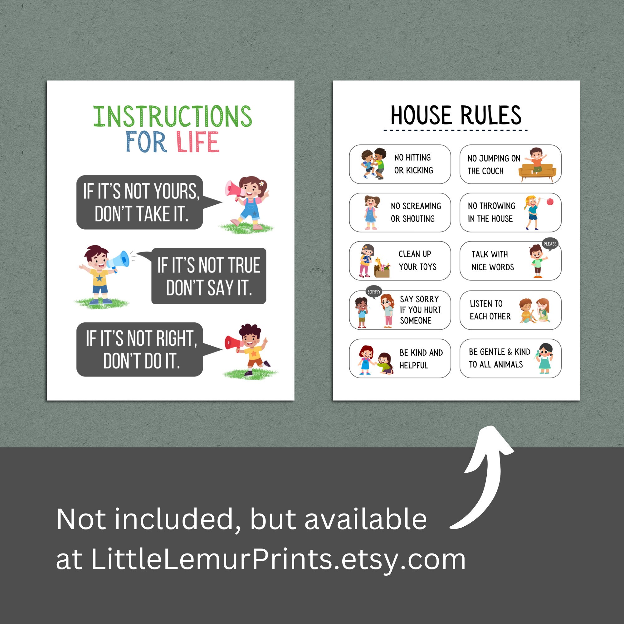 Printable House Rules for Kids Instructions for Life Family Rules Helps ...