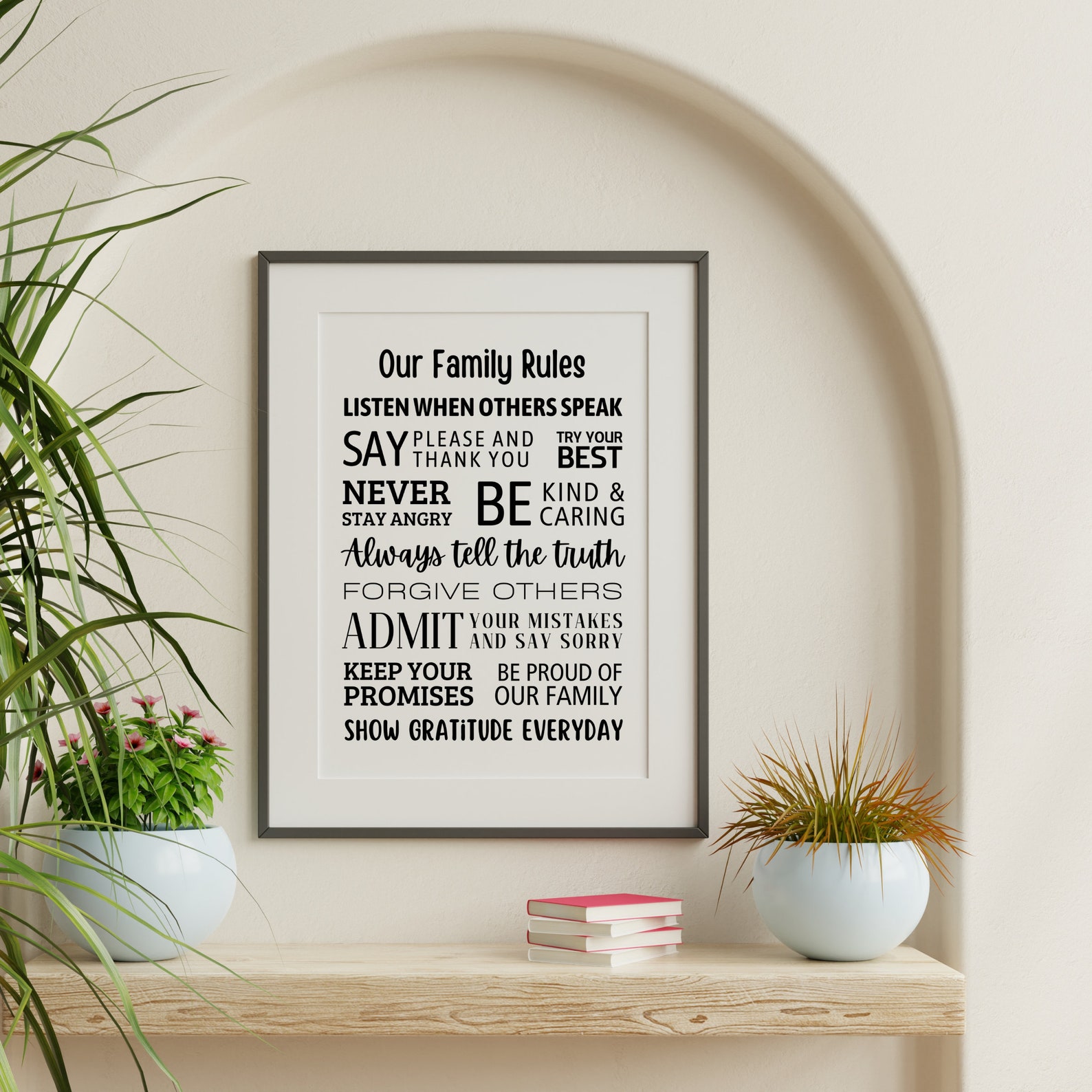 Modern Family Rules Wall Art House Rules for Kids Home Rules Poster ...