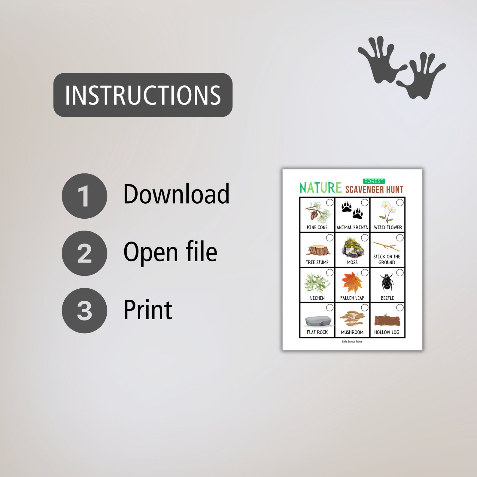 Nature Scavenger Hunt Forest Theme | Printable | Outdoor Activity for ...