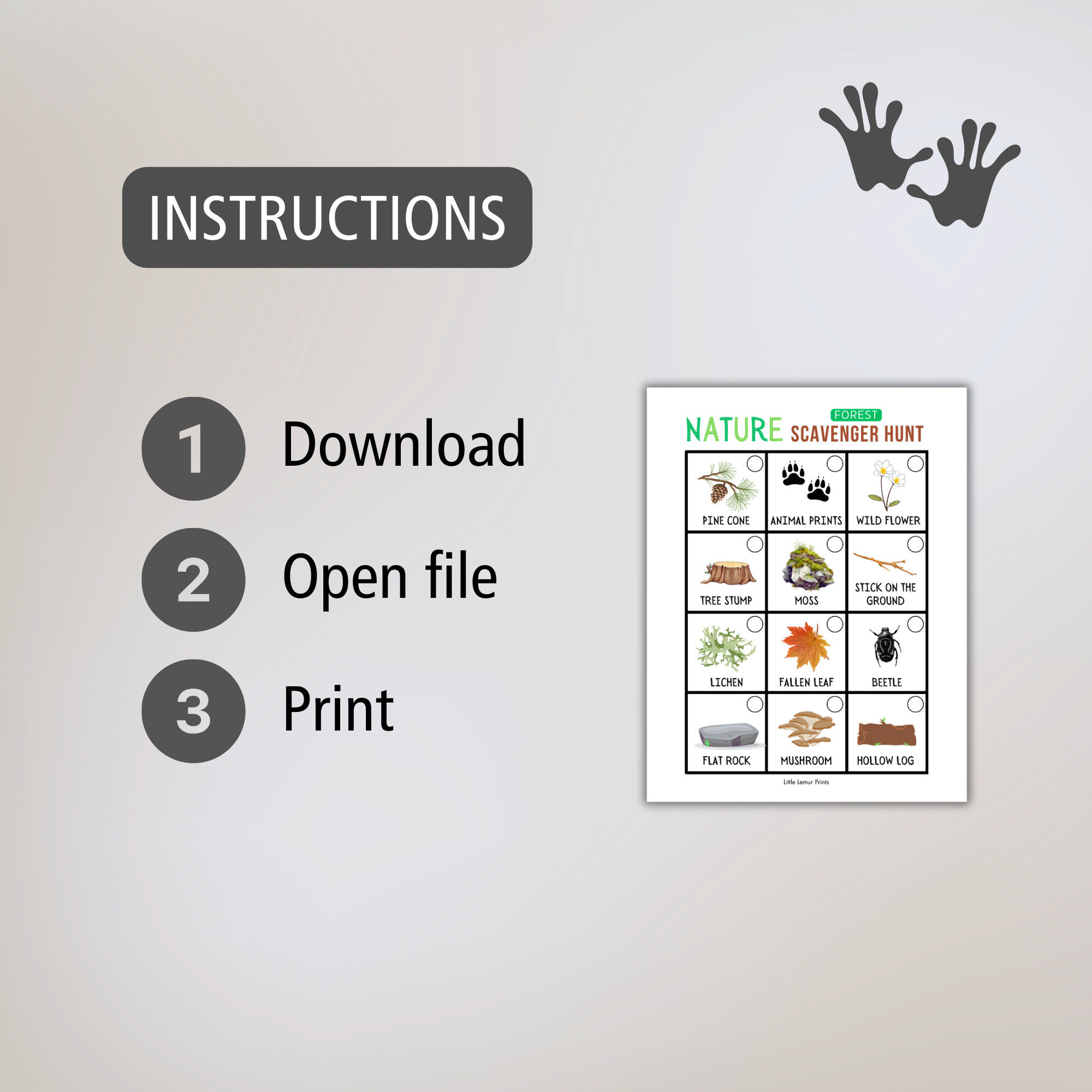 Nature Scavenger Hunt Forest Theme Printable Outdoor Activity for ...