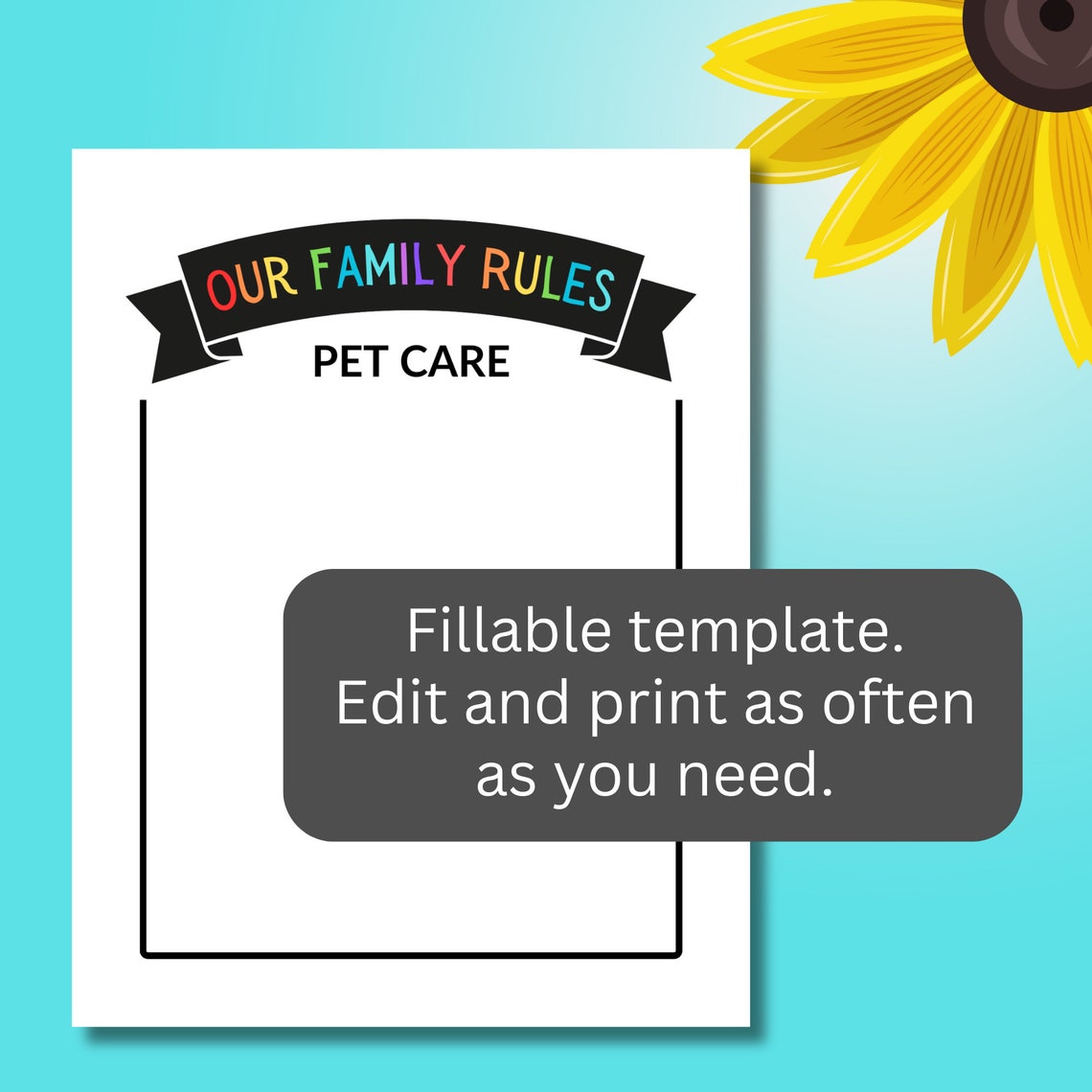 Pet Chores Printable Template for Kids | Pet Agreement | Pet Care House ...
