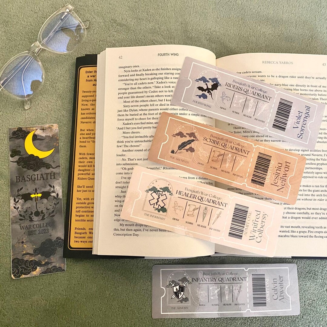 Fourth Wing Inspired Printable Bookmarks | Riders, Scribe, Healers ...