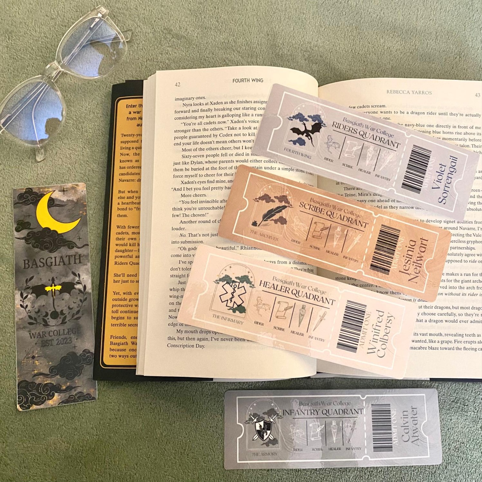 Fourth Wing Inspired Printable Bookmarks | Riders, Scribe, Healers ...