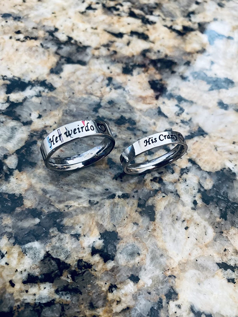 Unite Your Hearts: Exclusive 'his & Hers' Engraved Rhinestone Ring ...