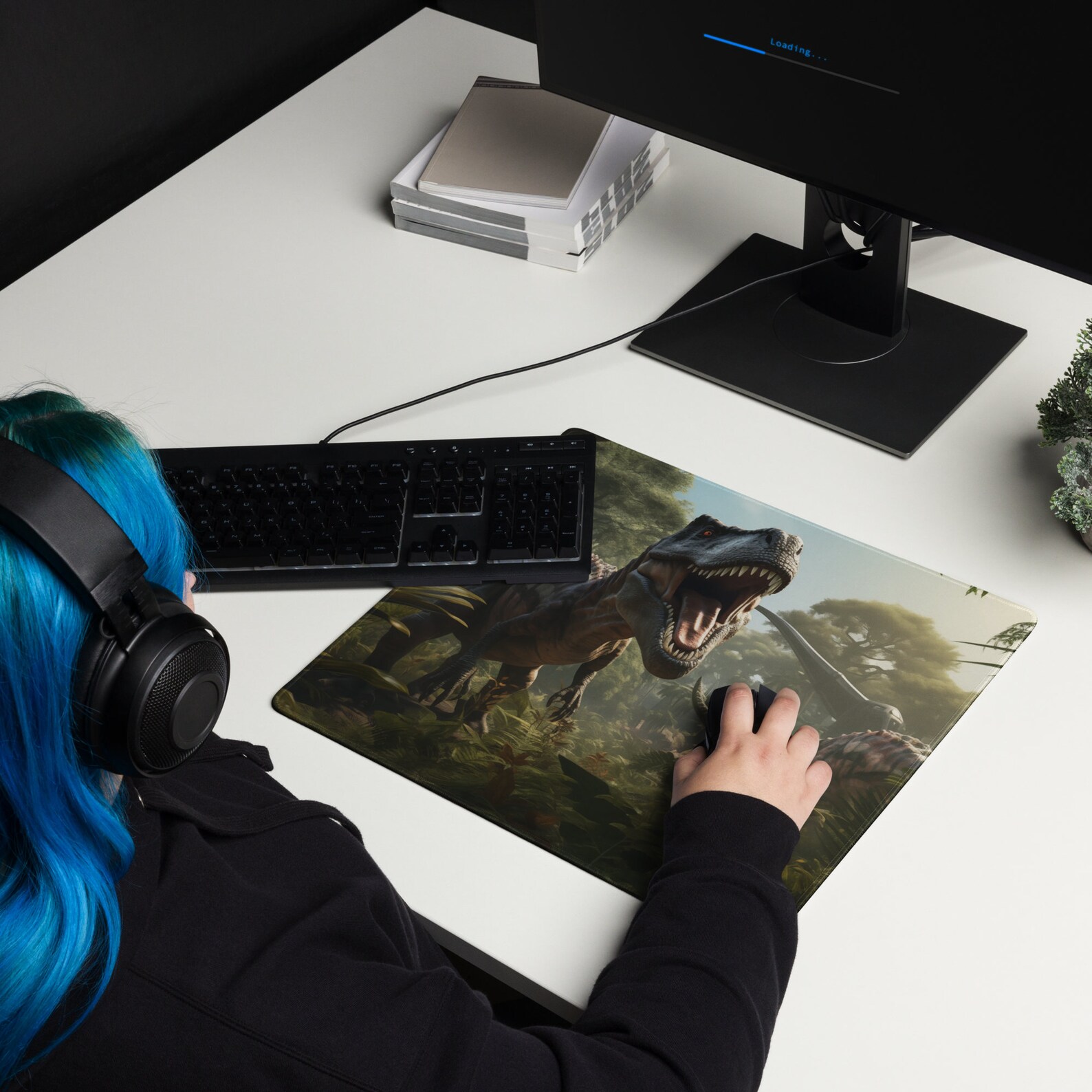 Dinosaur World Jungle Desk Mat Jurassic Rainforest Wildlife ...