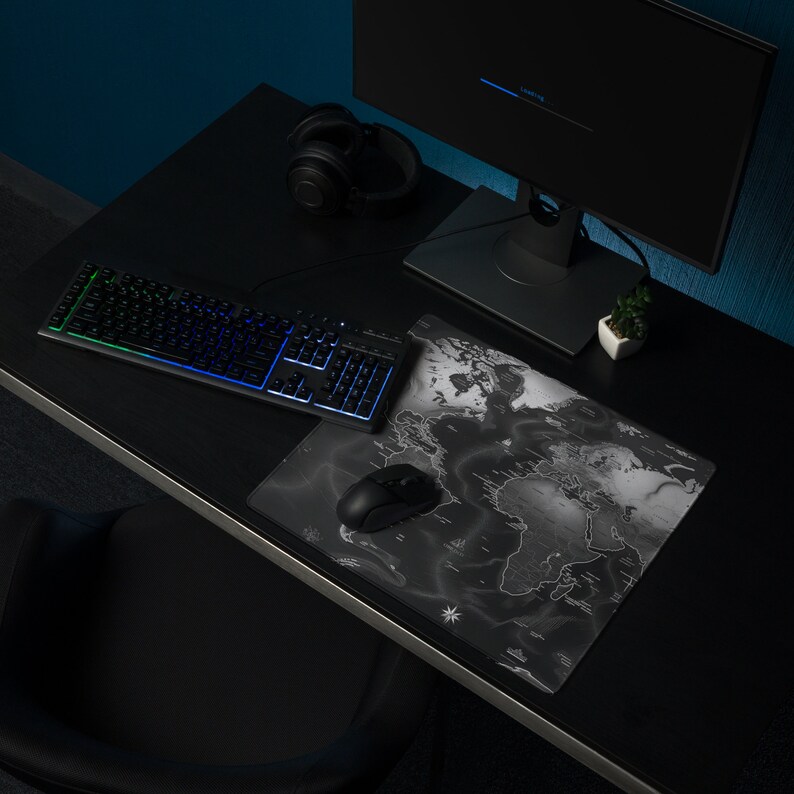 Continents, World Map, Desk Mat, Large Mouse Pad, Gaming Pad, Protector ...