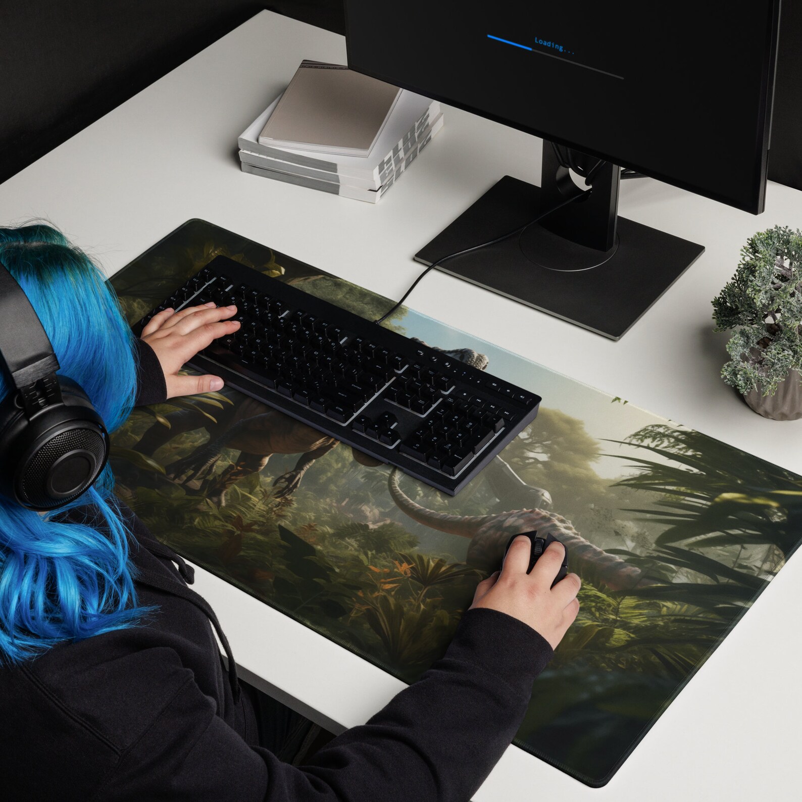 Dinosaur World Jungle Desk Mat Jurassic Rainforest Wildlife ...