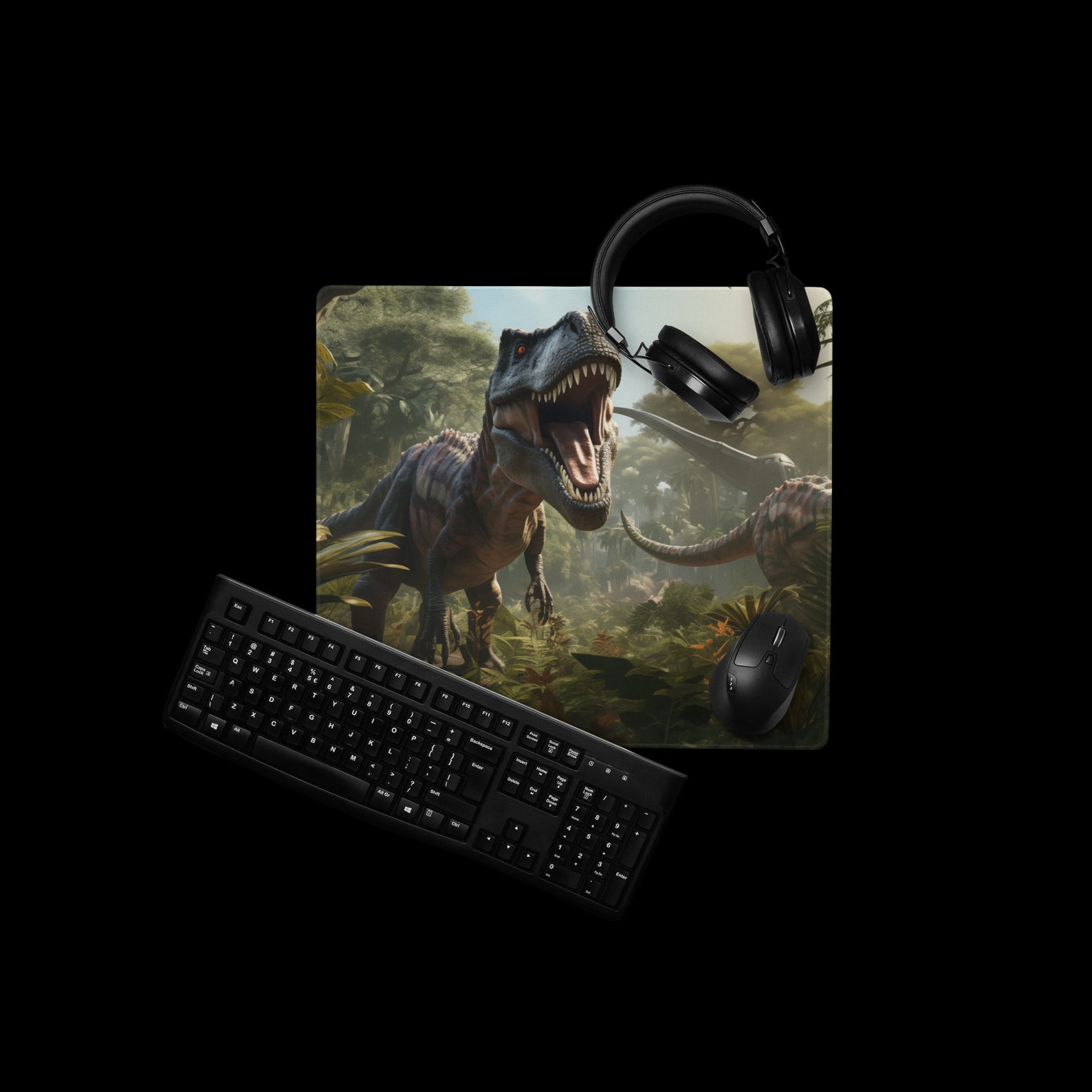 Dinosaur World Jungle Desk Mat Jurassic Rainforest Wildlife ...