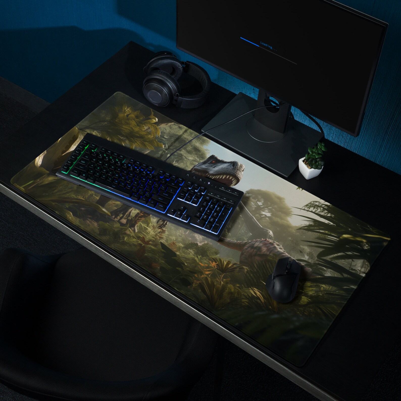 Dinosaur World Jungle Desk Mat Jurassic Rainforest Wildlife ...