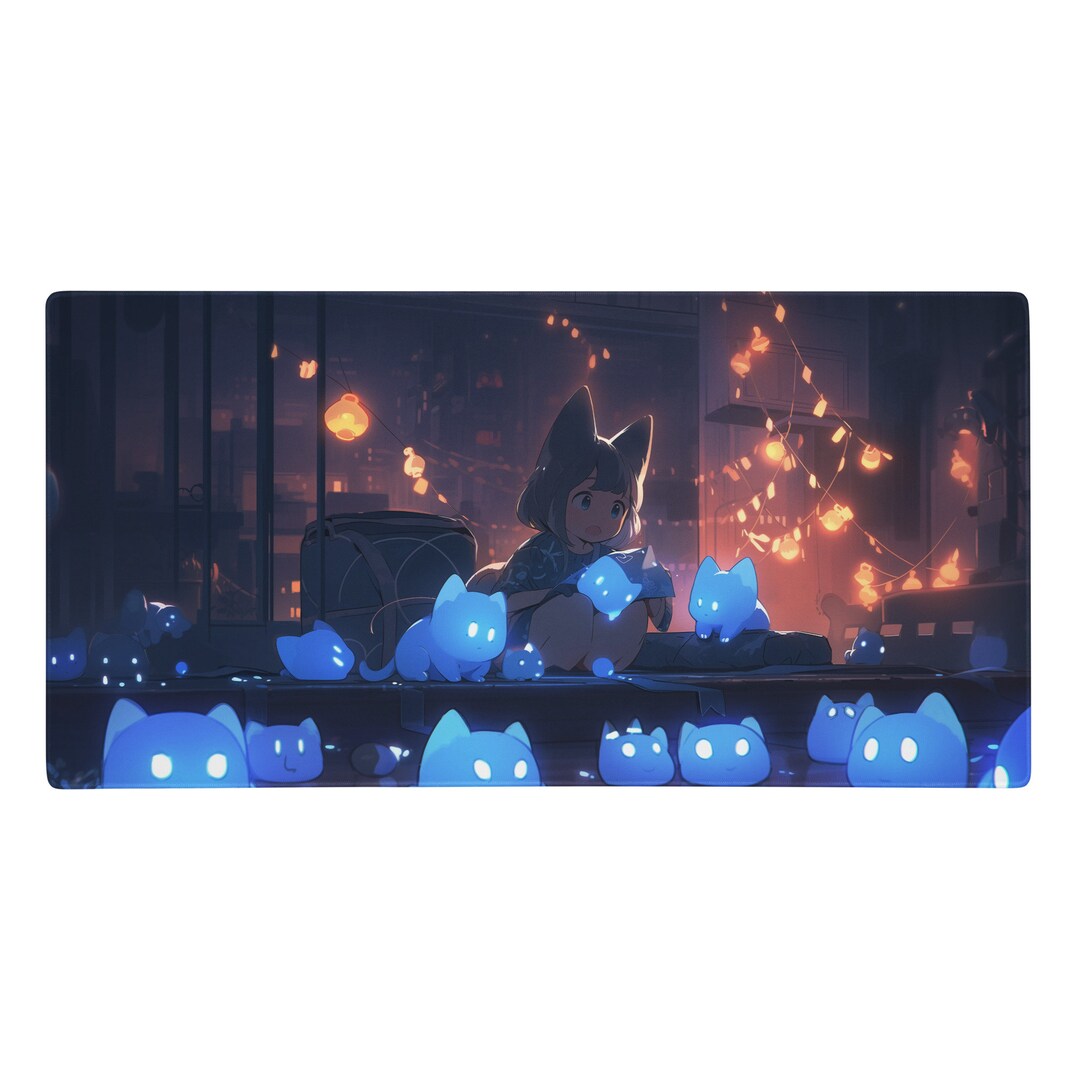 Anime, Anime Girl, Desk Mat Aesthetic, Kawaii, Large Mouse Pad, Gaming ...