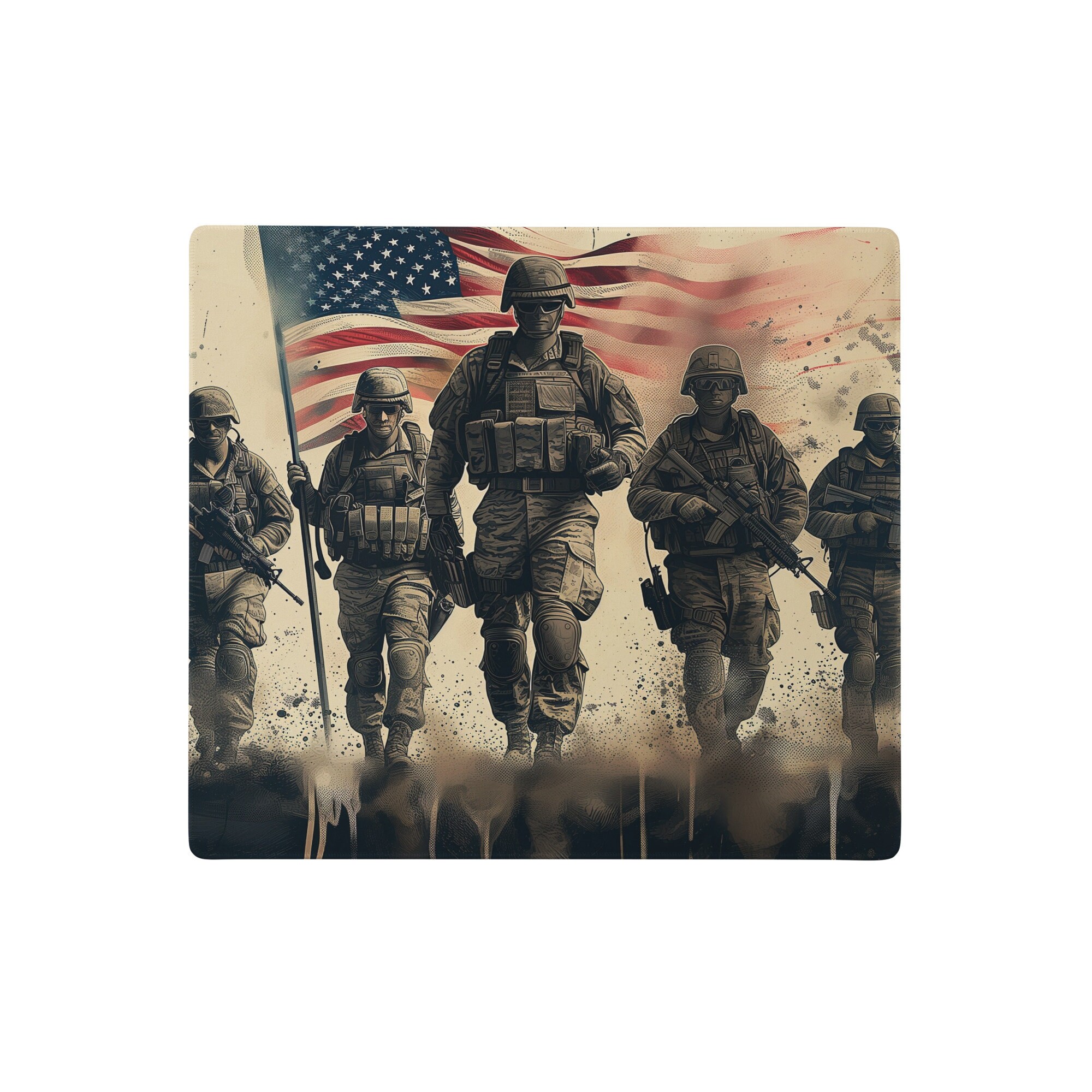 Military Desk Mat American Flag Soldier Design Patriotic Large Mouse ...