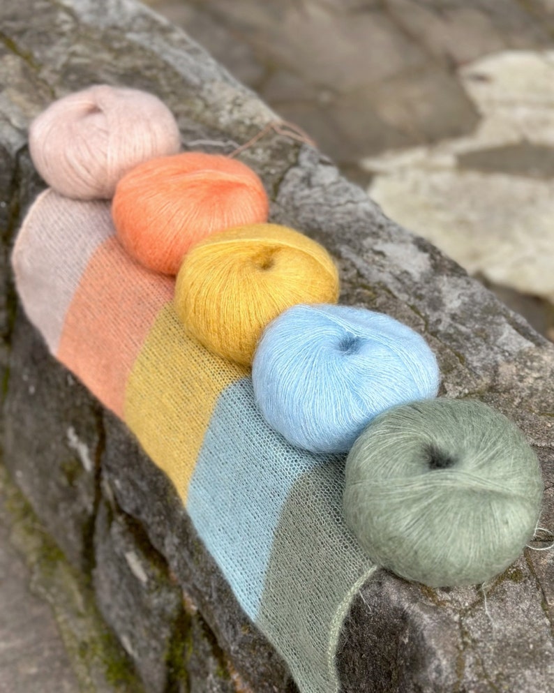 Kid Mohair Silk Yarn Design Luxury Glossy Fluffy Knitting Wool Knitting ...