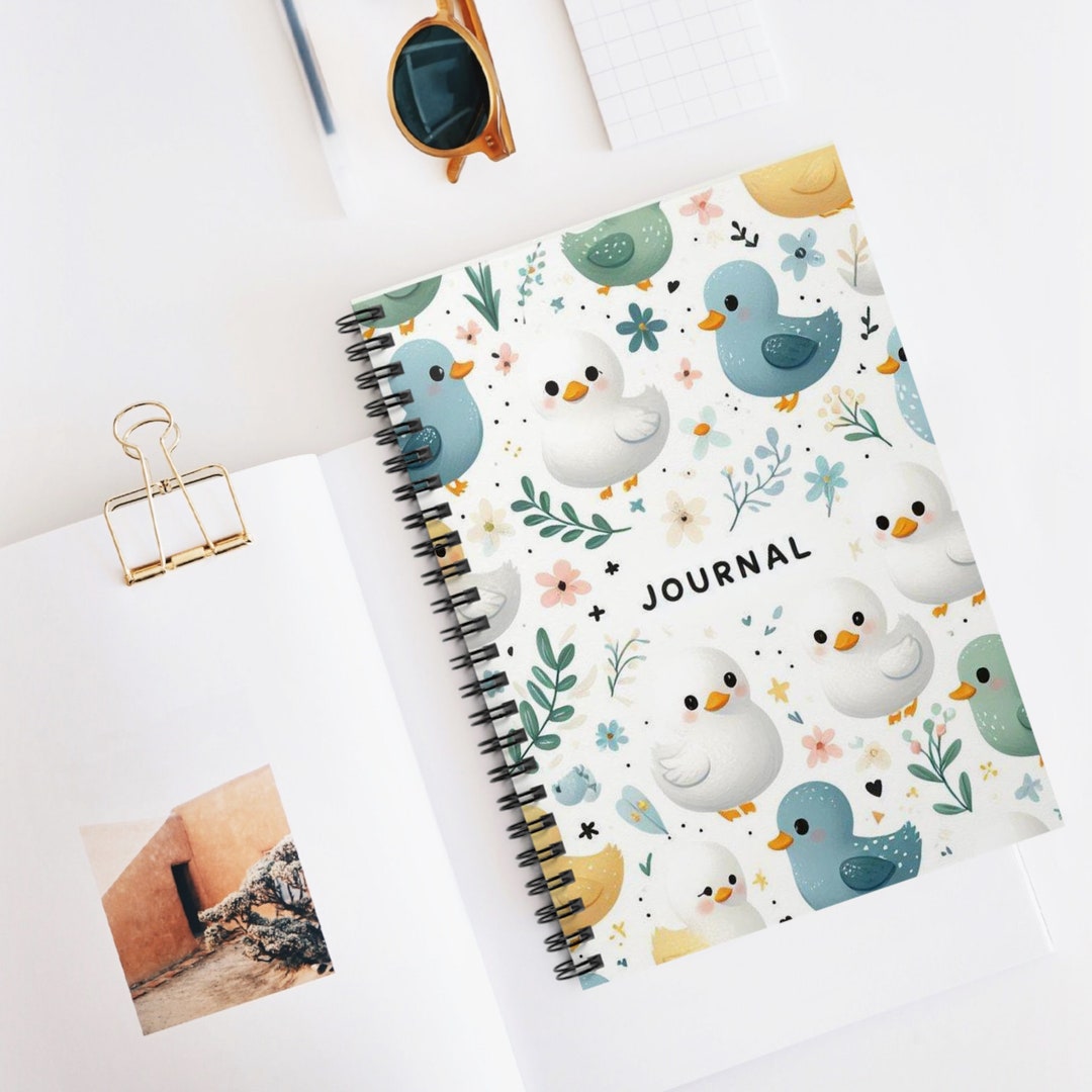Duck Themed Spiral Notebook Ruled Line Notebook for Lists Journal ...