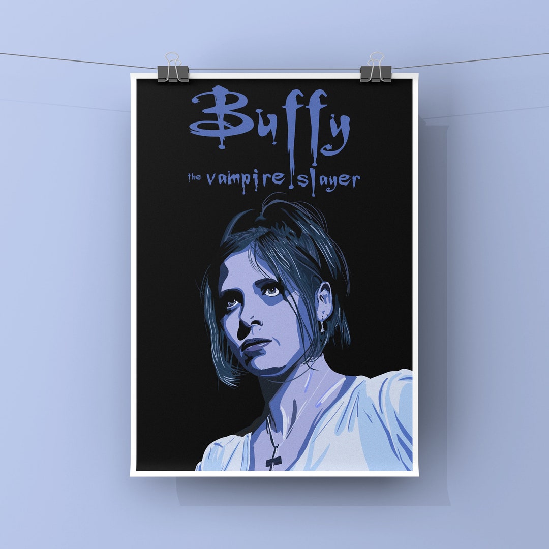 Buffy the Vampire Slayer, A4 Illustrated Poster From the TV Show, Sarah ...