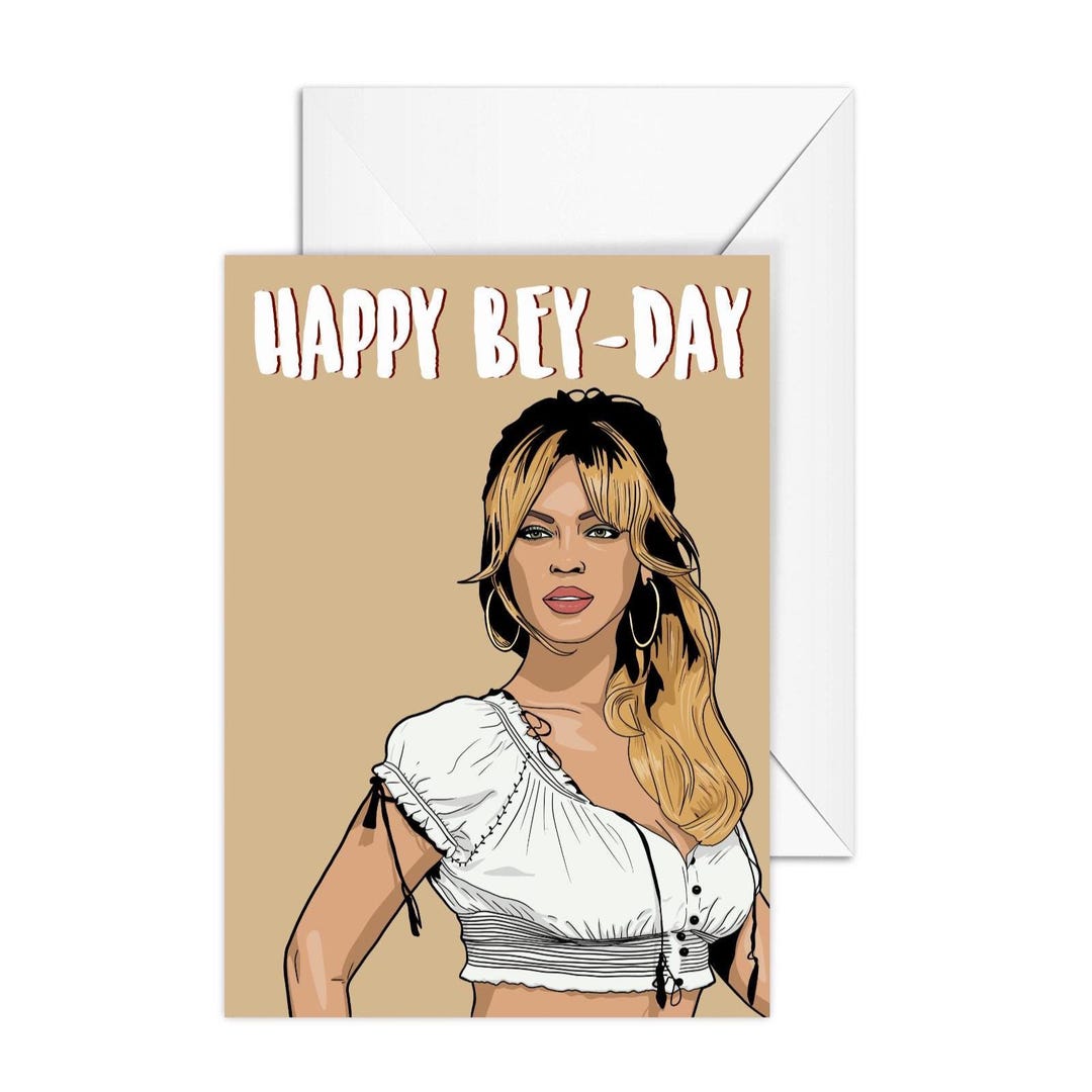 A6 Birthday Card "happy Bey-day" - Pop Culture Card, Cute Card for Best ...