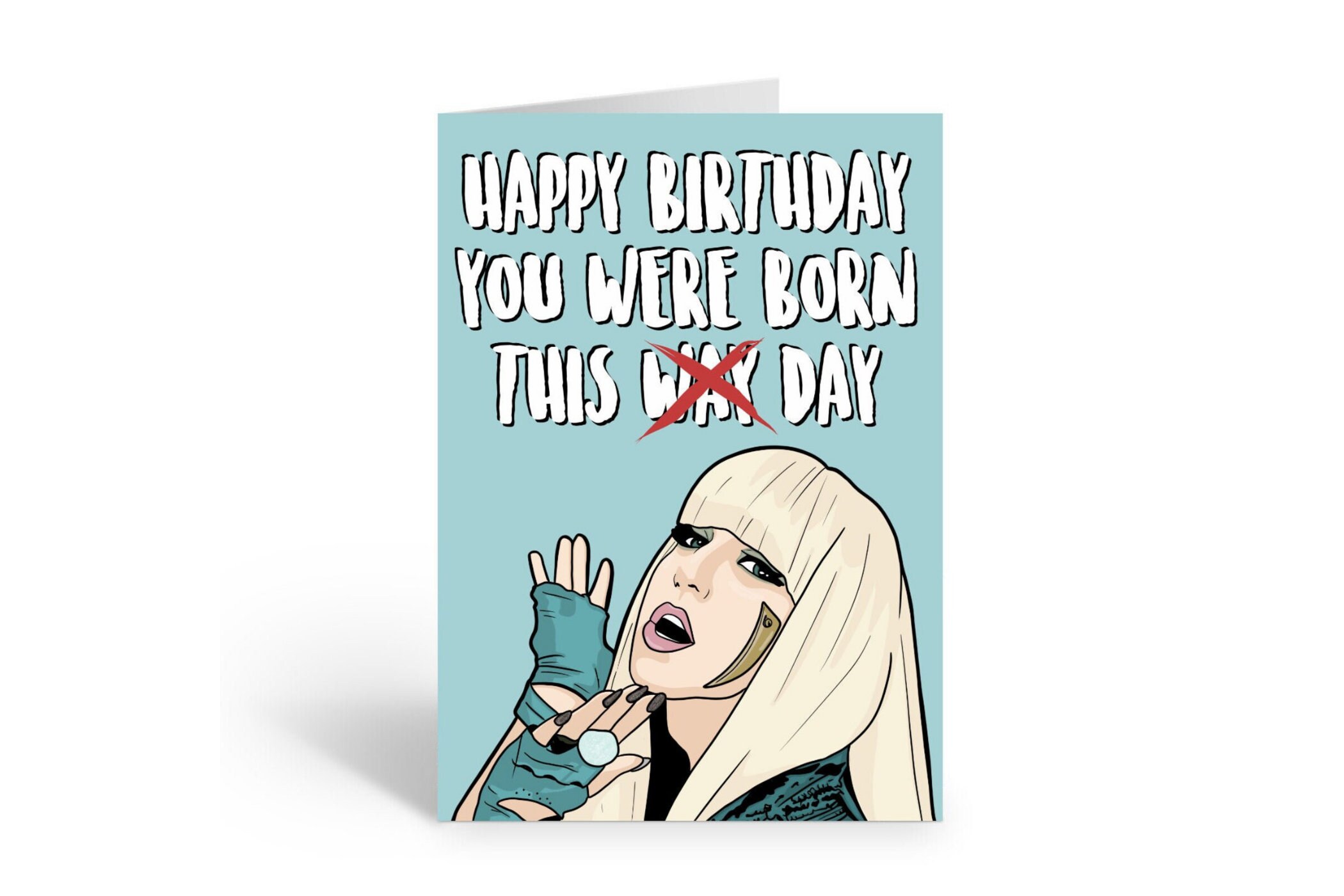 Lady Gaga, you Were Born This Day, A6 Birthday Card - Etsy