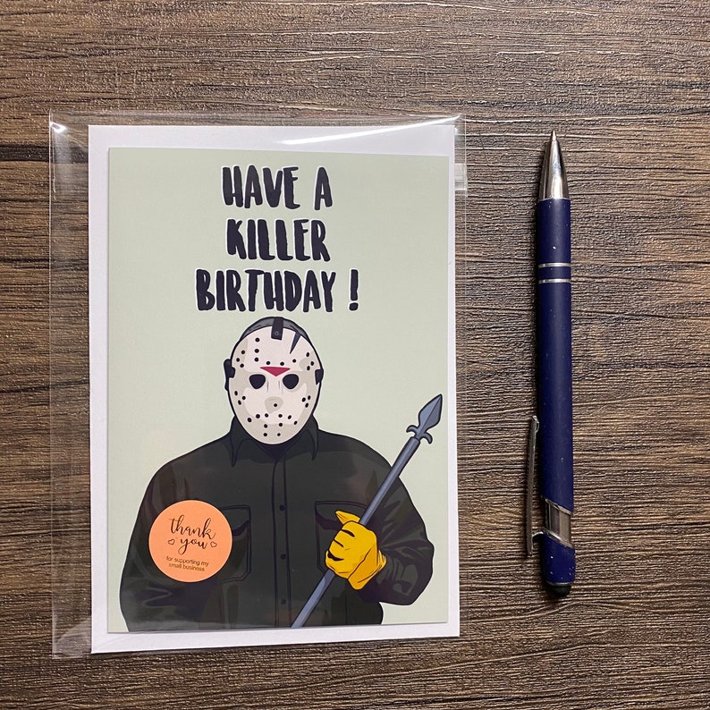 Friday the 13th, Jason Voorhees Birthday Card, A6 Greeting Card, "have ...