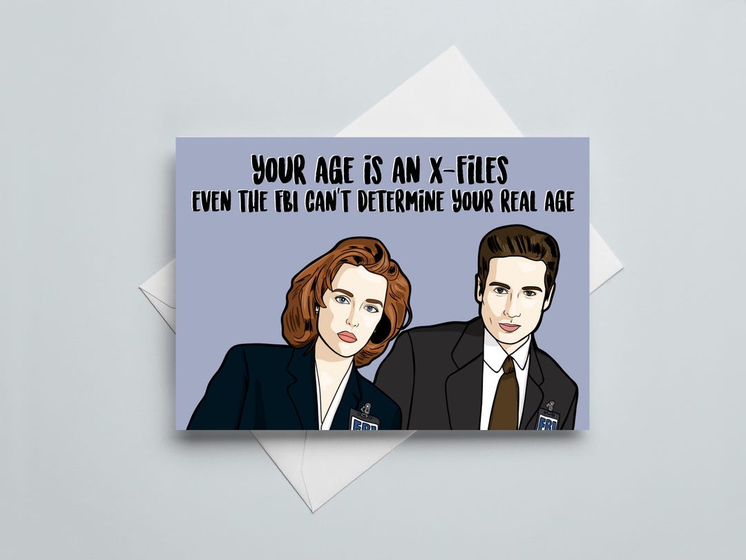 The X-files Birthday Card, Mulder & Scully, TV Show, A6 Greeting Card ...