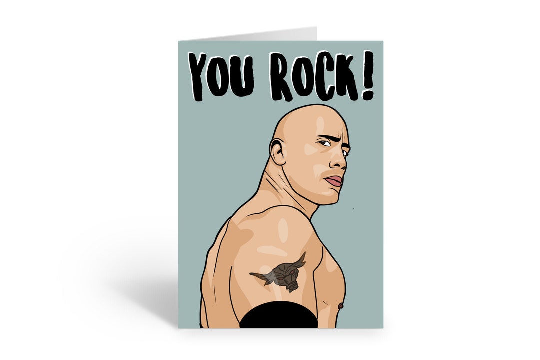 Dwayne Johnson Aka the Rock you Rock, A6 Greeting Card - Etsy