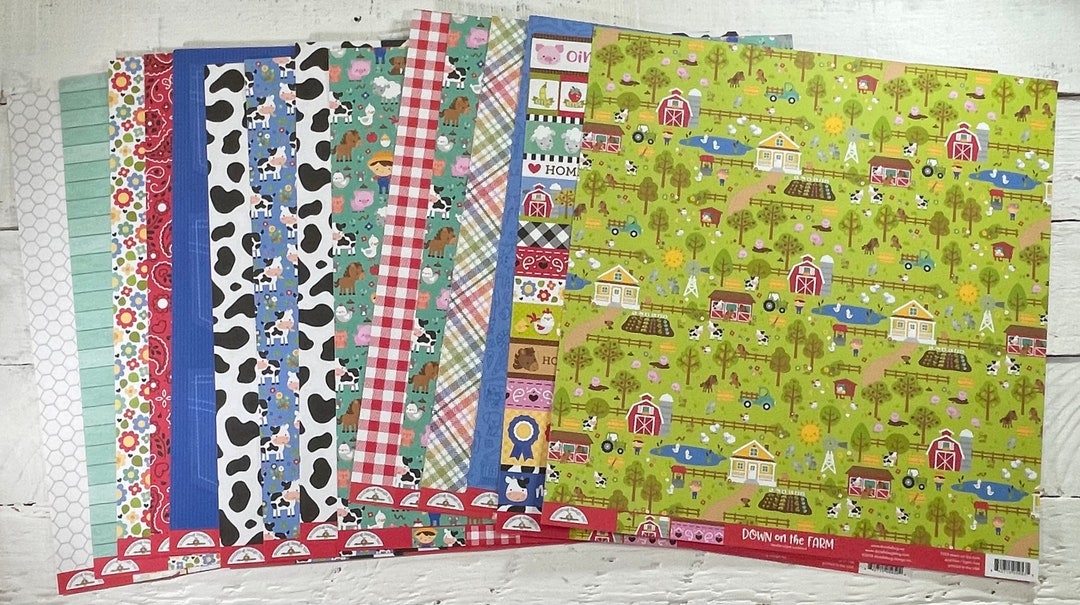 Doodlebug Down on the Farm 15 Sheets of Cardstock - Scrapbook Paper ...