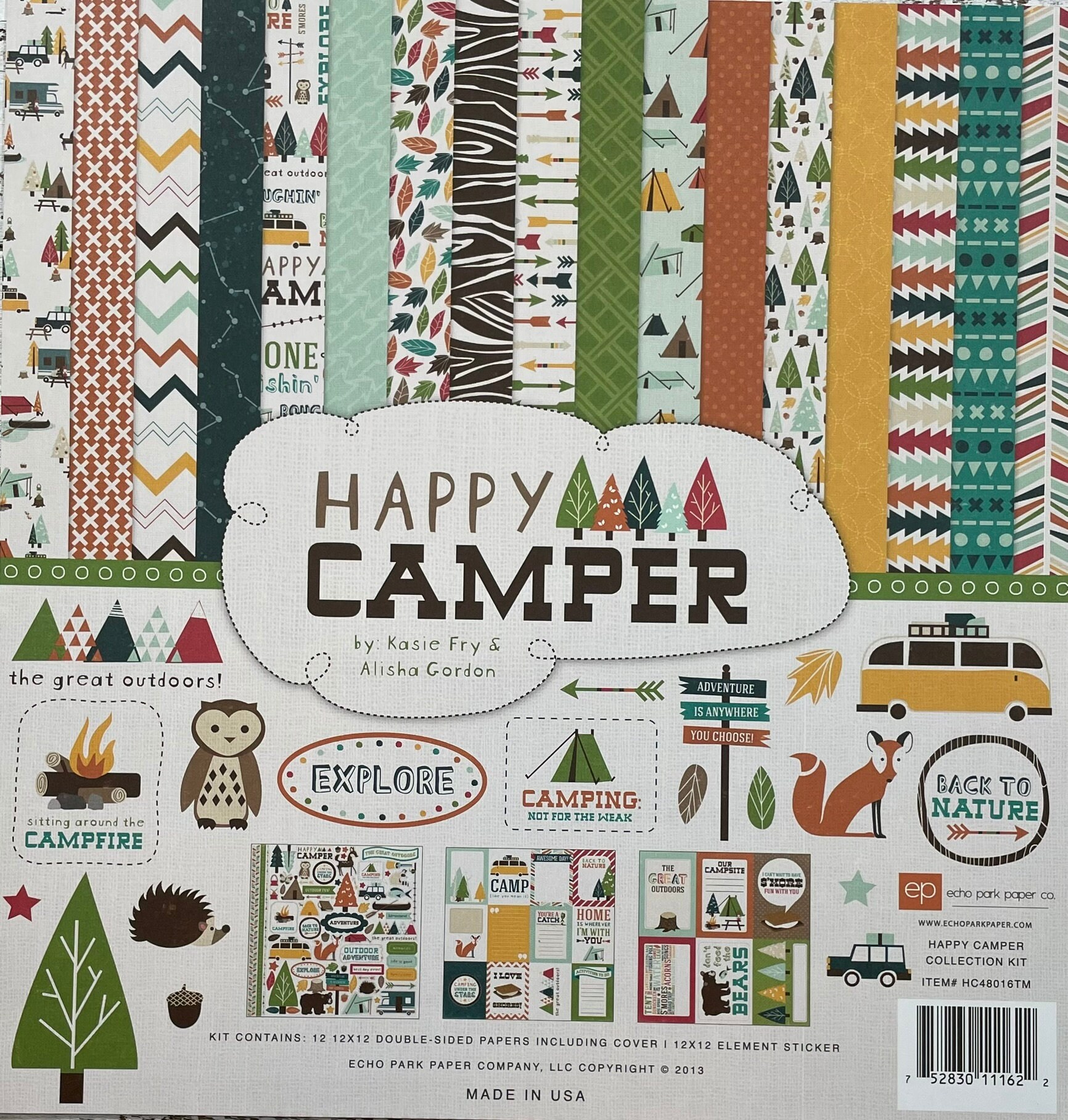 Happy Camper Scrapbook 12x12 Paper Kit Echo Park - Etsy
