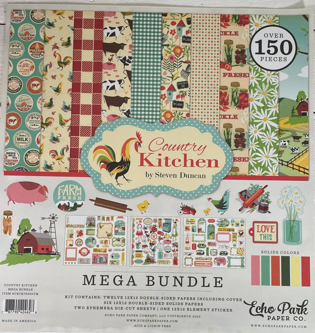 Country Kitchen Scrapbook Paper Kit 12x12 Mega Bundle Echo Park Paper ...